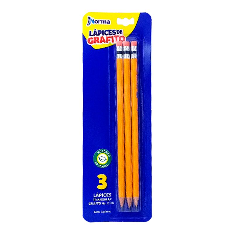 Lapiz grafito blister triangular x 3 norma Lapiz grafito blister triangular x 3 norma