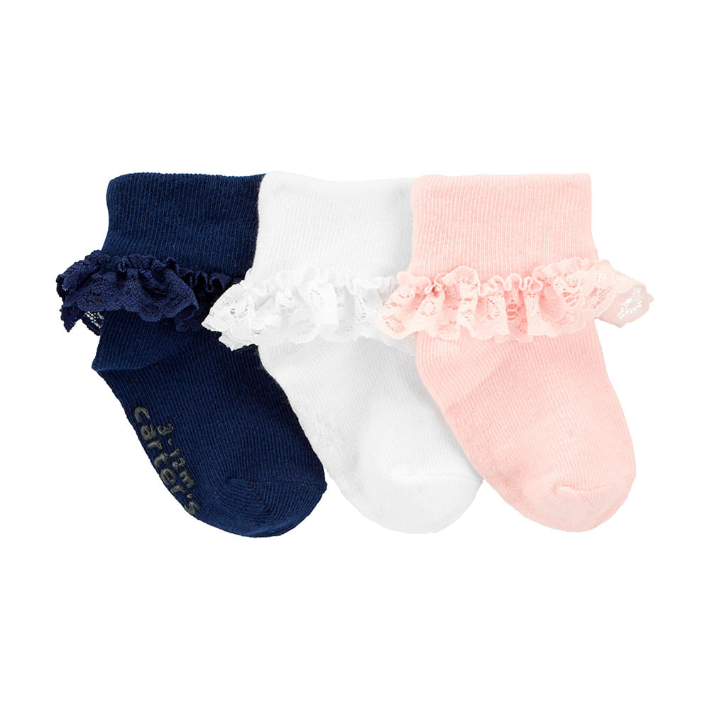 3 pack calcetines niña con revuelito