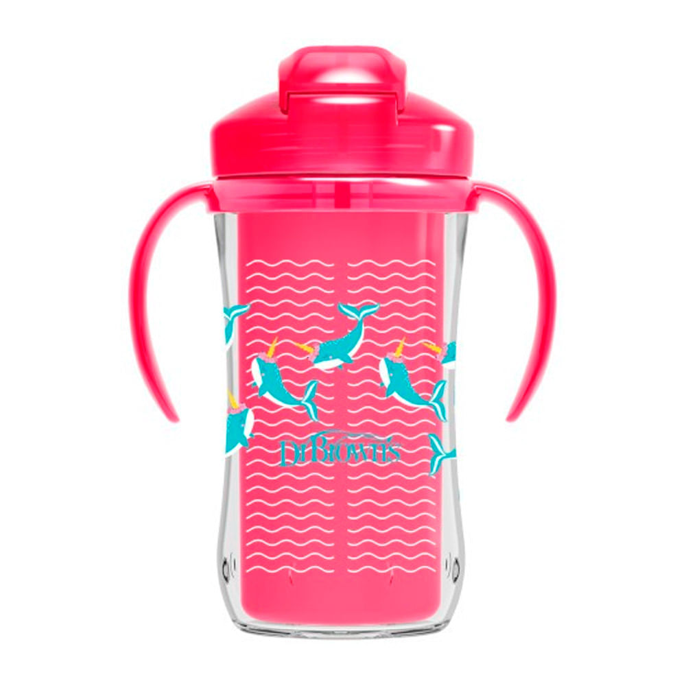Vaso término con pajilla rosado 300 ml - Siman El Salvador