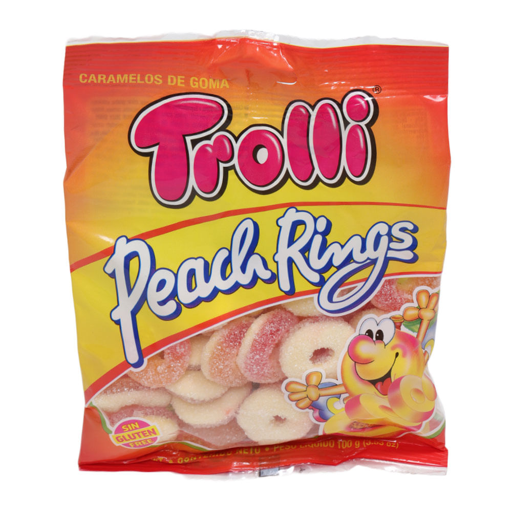 Gomitas Trolli Peach Rings 100g - Siman Guatemala