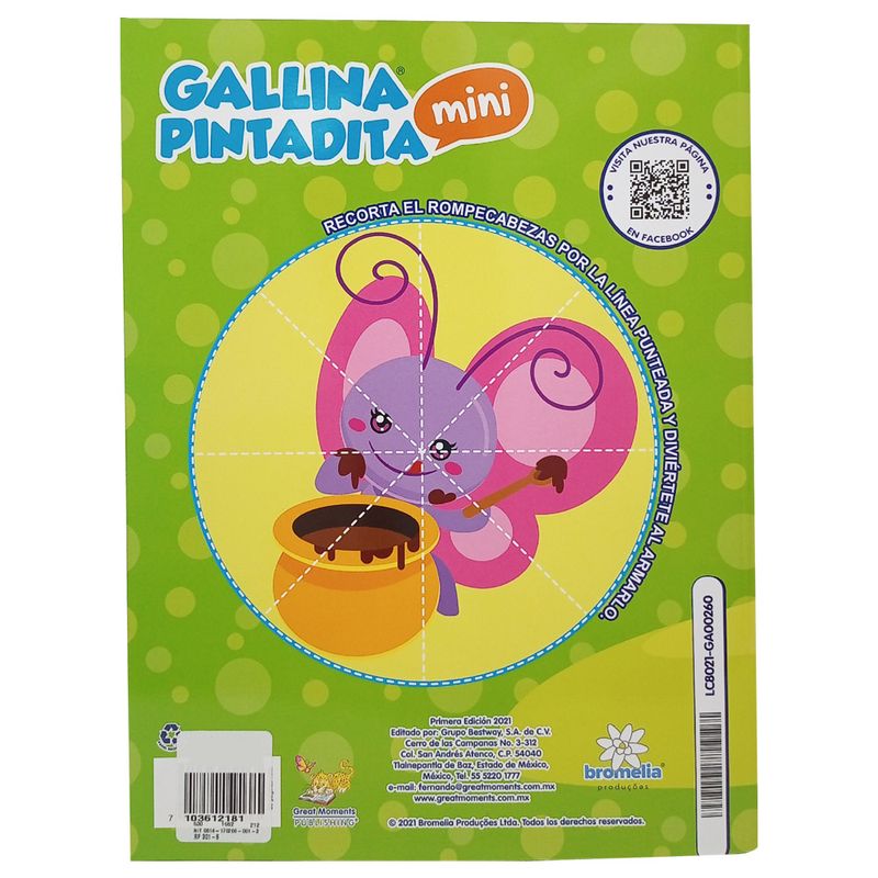 Libro colorear 80 páginas gallina pintadita