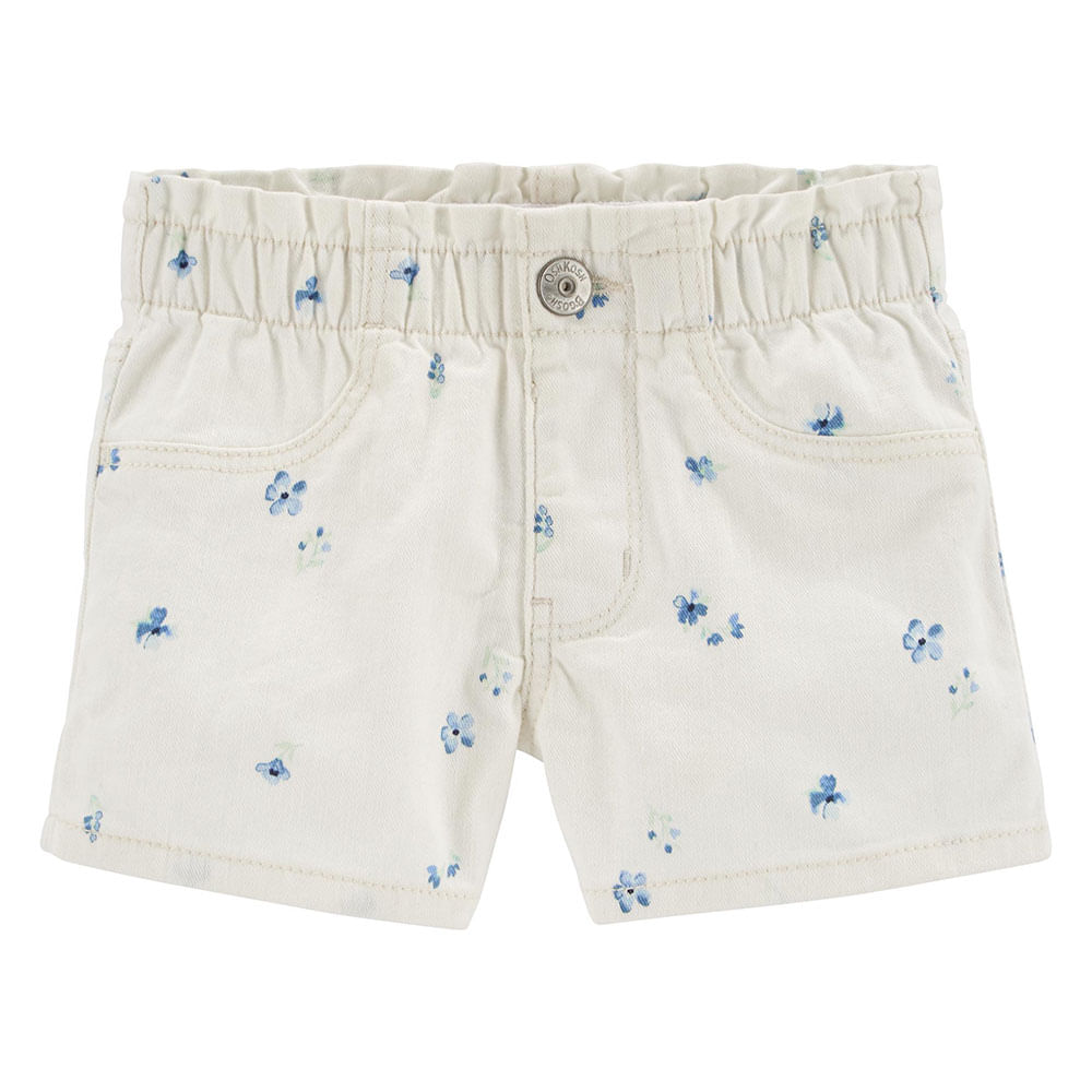 Short blanco con estampado para niña