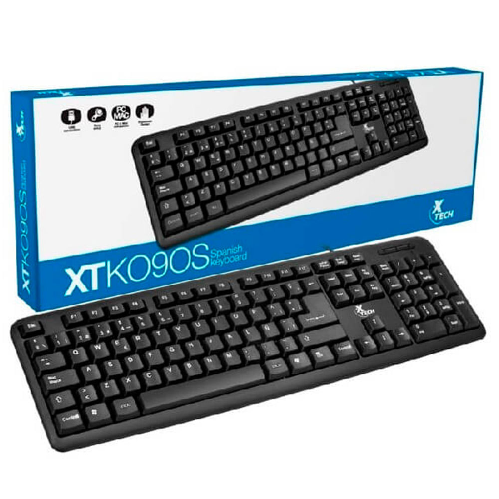 Standard wired keyboard usb spanish black xtk-092s