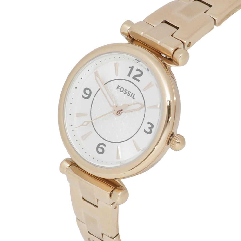Reloj Fossil análogo metálico oro rosa para dama