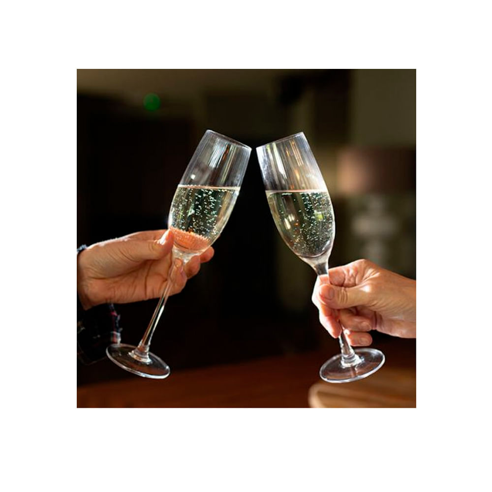 Set de 2 copas de champán con textura 200 ml
