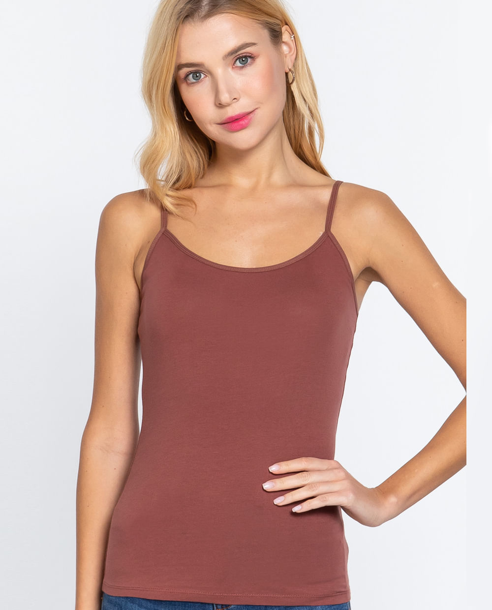 Camiseta Active Basic tank top café para dama