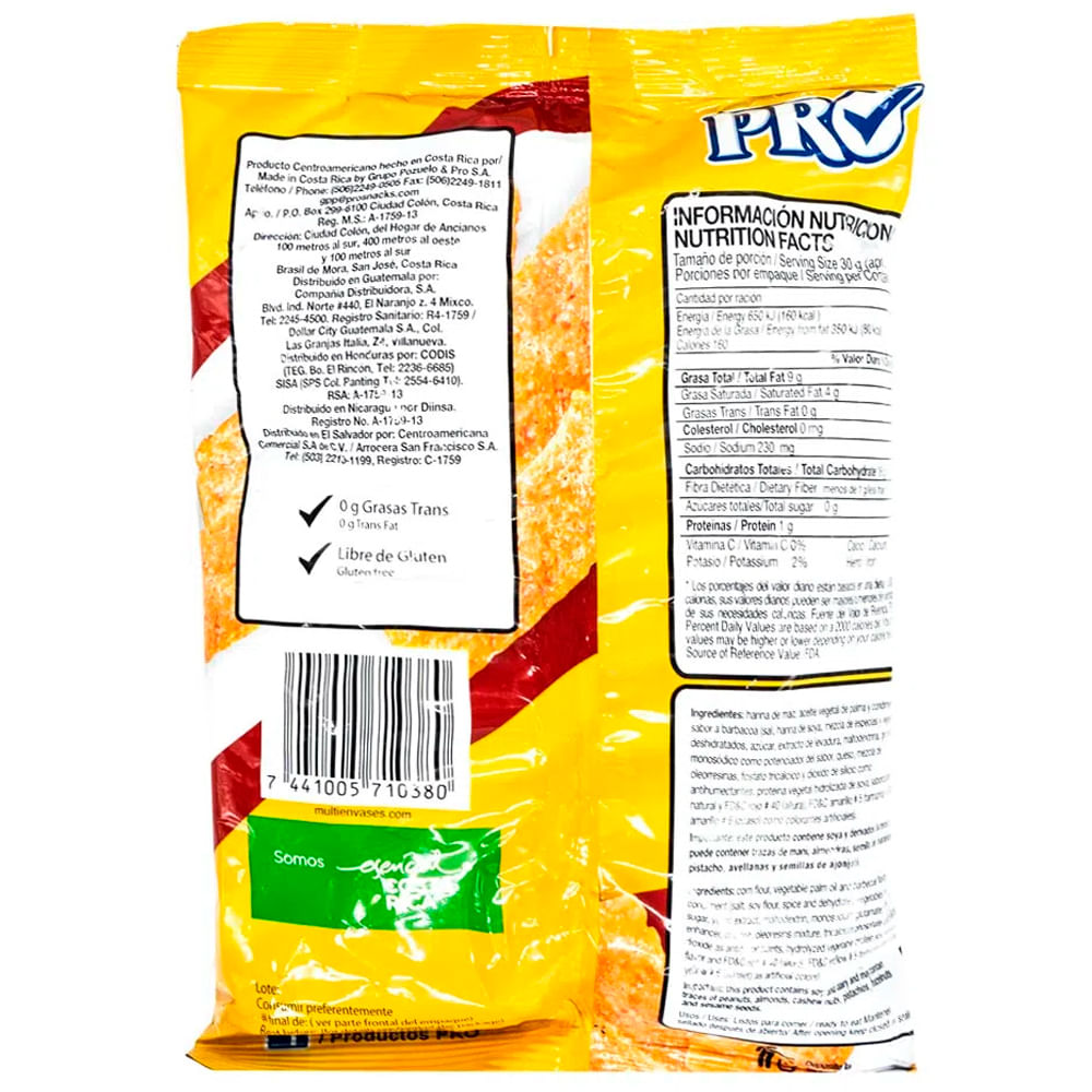 Snack salado Pro Toreado BBQ 90g - Siman Costa Rica