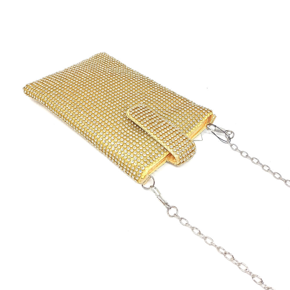 Cartera crossbody Sasha color dorado para dama