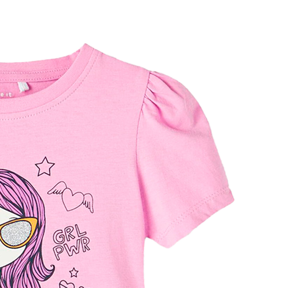 Blusa rosada con estampado para niña