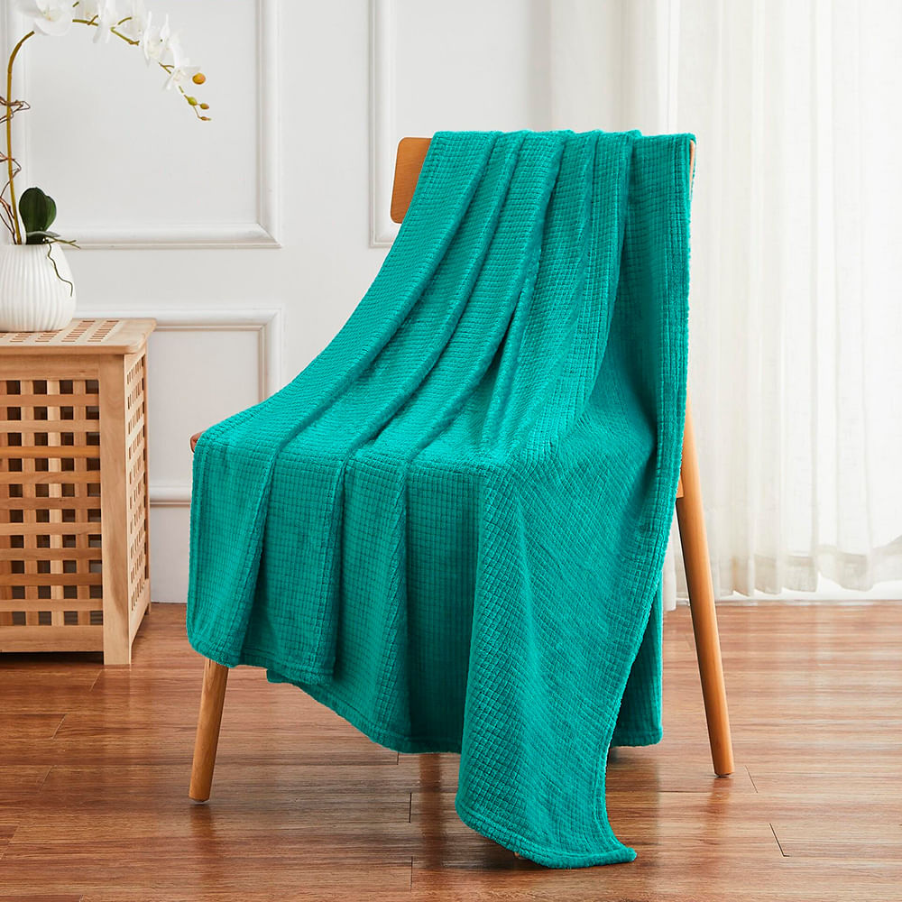 Frazada con textura solida variedad de colores 50"x 70"