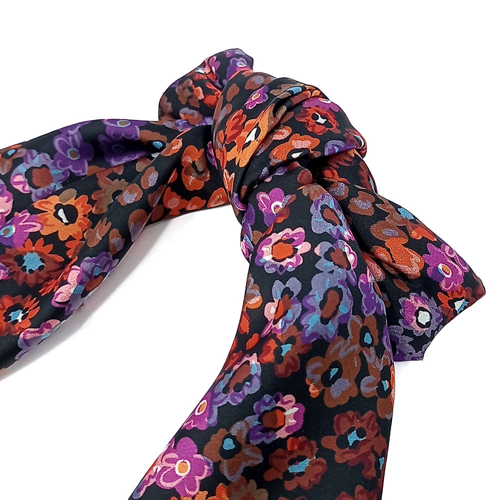 Pañuelo multicolor con estampado de flores