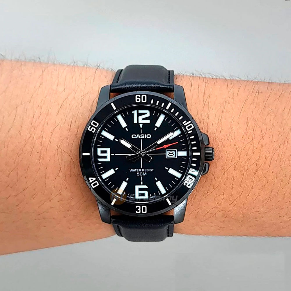 Reloj Casio vip análogo cuero negro para hombre - Siman Costa Rica