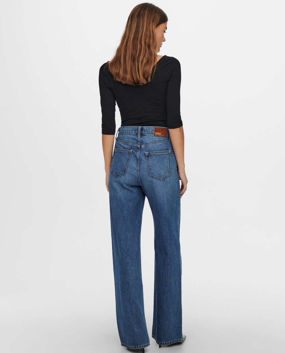 Jeans Only bootcut azul largo 32" cintura alta para mujer