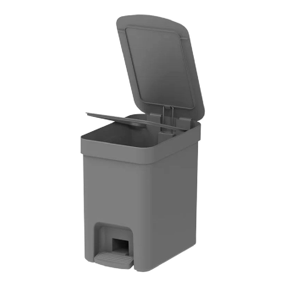 Basurero gris de plástico con pedal 6 litros - Siman Costa Rica