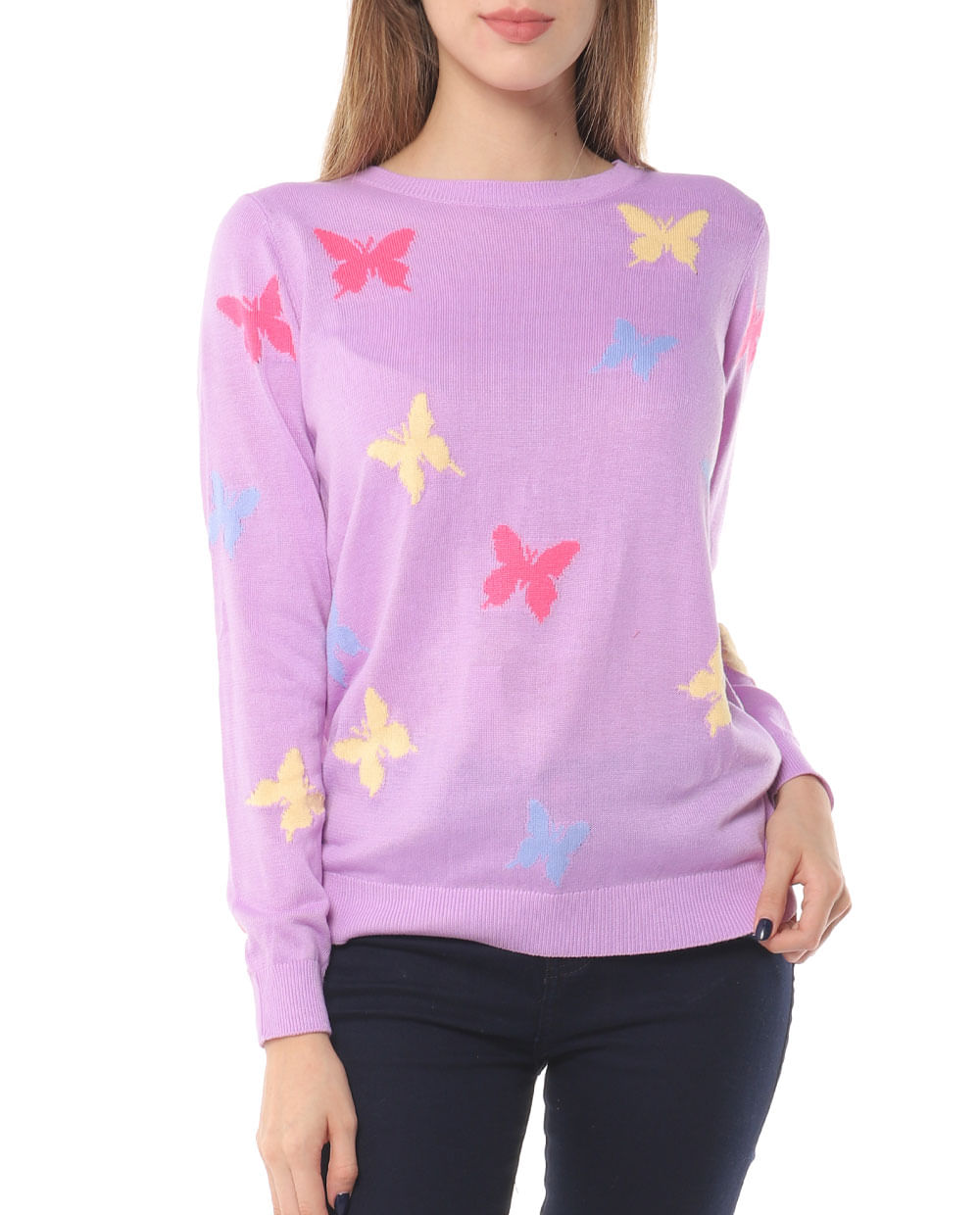 Suéter Orange estilo pull over estampado para dama - Siman El Salvador