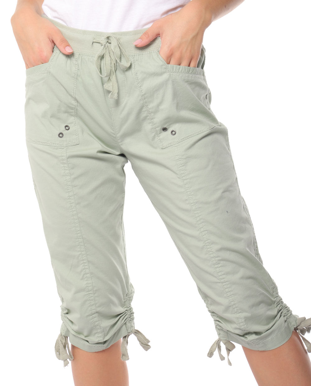 Pantalón Dash capri verde de cintura alta para mujer - Siman Costa Rica