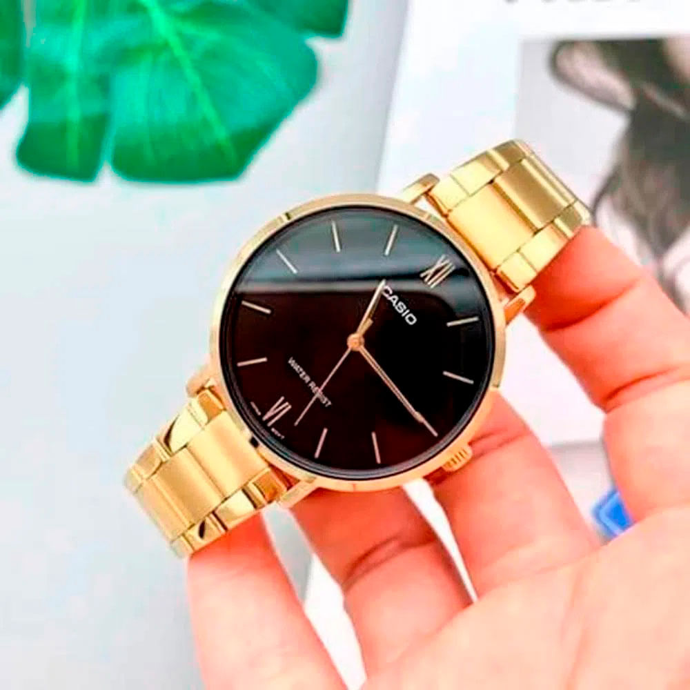 Reloj Casio Vip análogo metal dorado para mujer - Siman Costa Rica