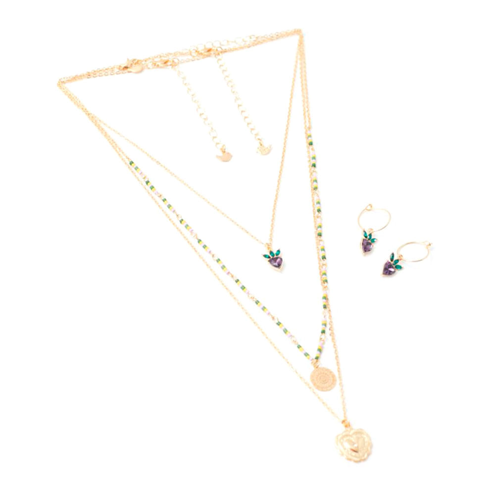 Set de collares fresita cristal