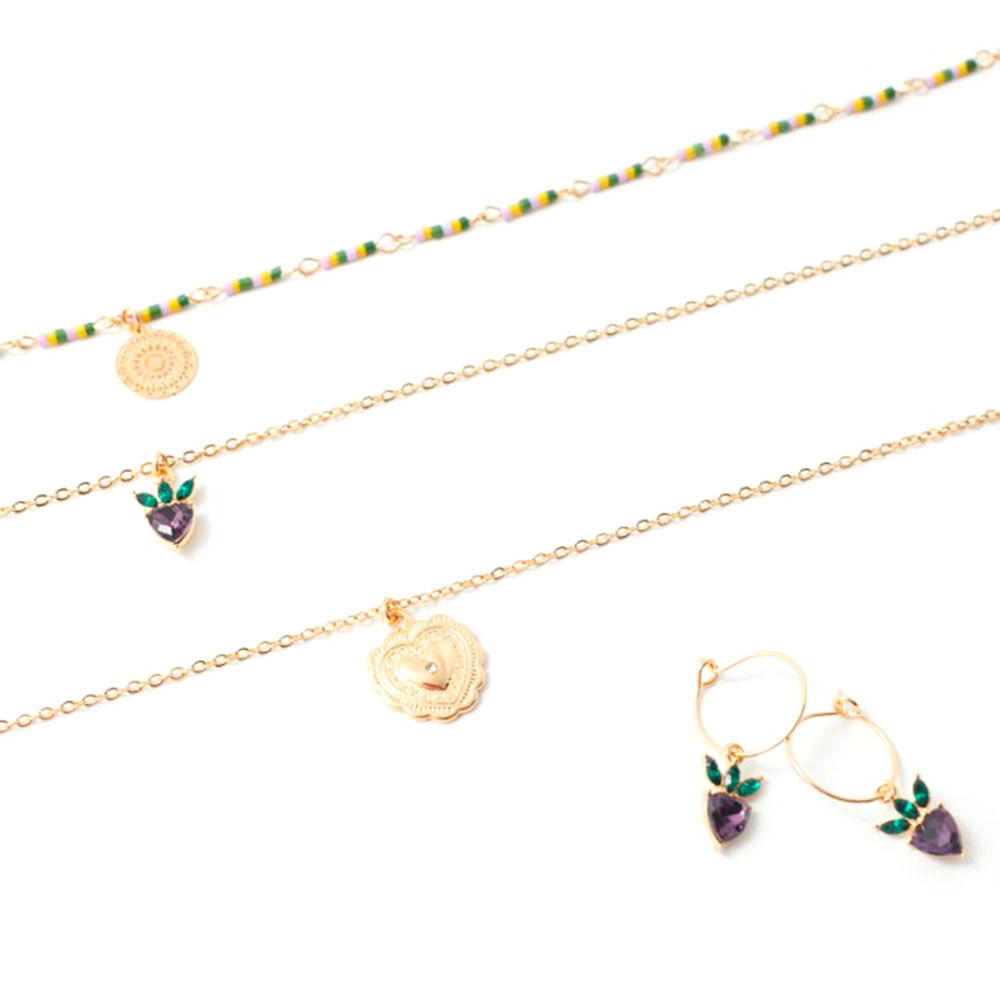 Set de collares fresita cristal