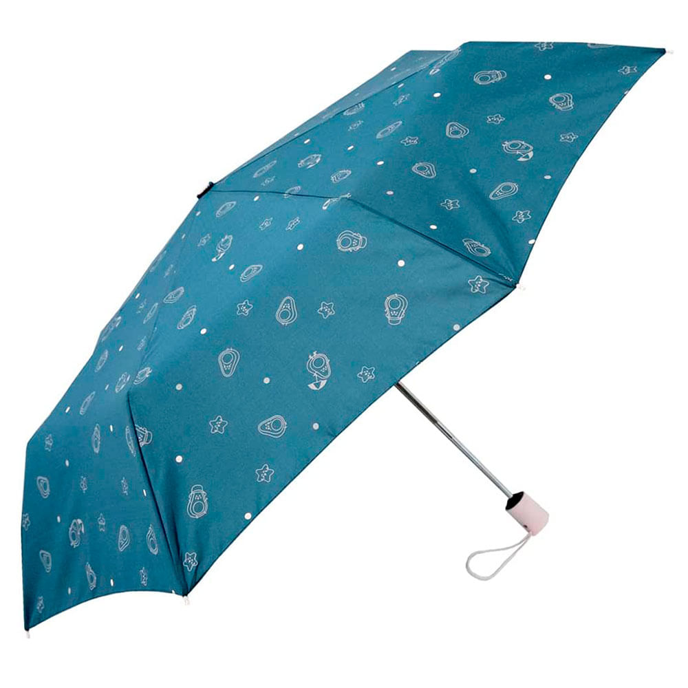 Sombrilla automática azul con estampado - Siman Guatemala