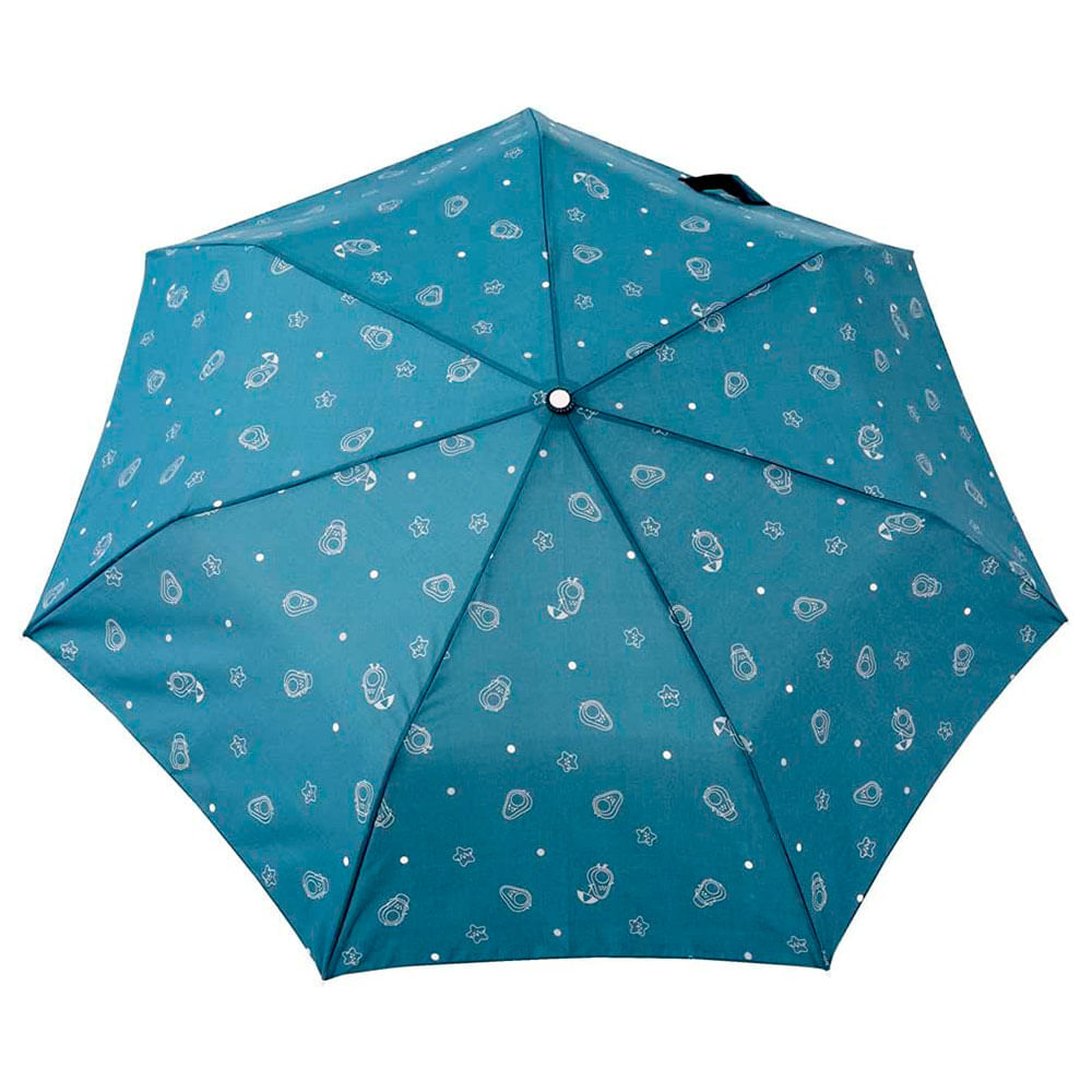 Sombrilla automática azul con estampado - Siman Guatemala
