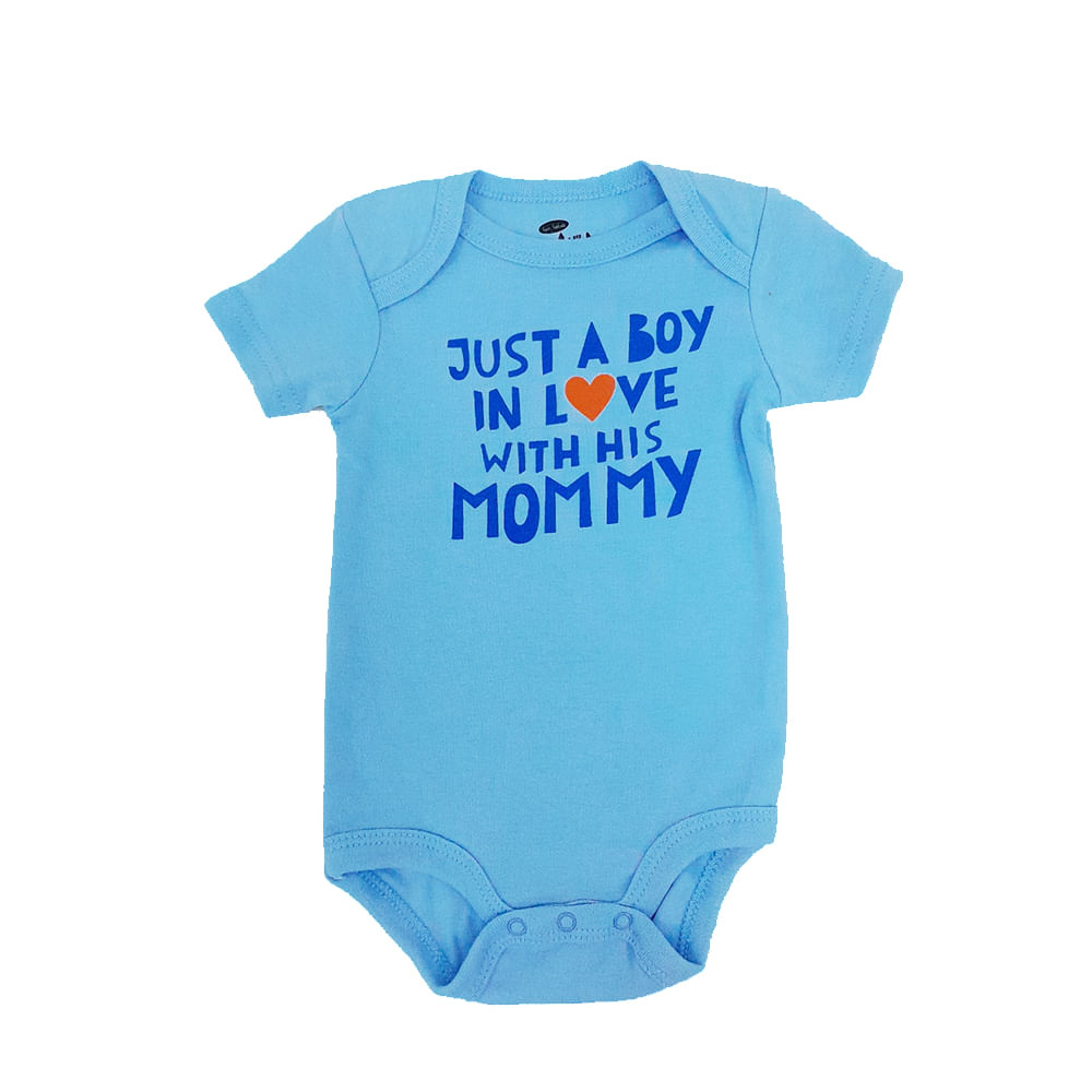 Mameluco celeste con estampado para bebé niño