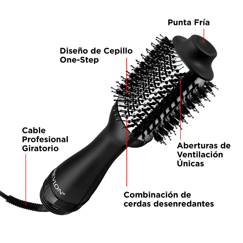 Cepillo revlon voluminizador titanio carbon activado cabello corto