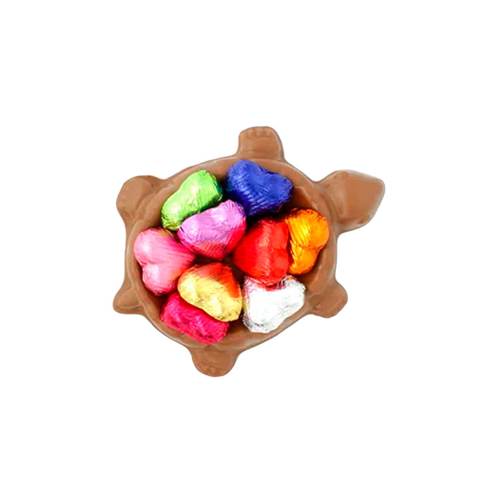 Figuras de chocolate de tortuga con corazones - Siman El Salvador