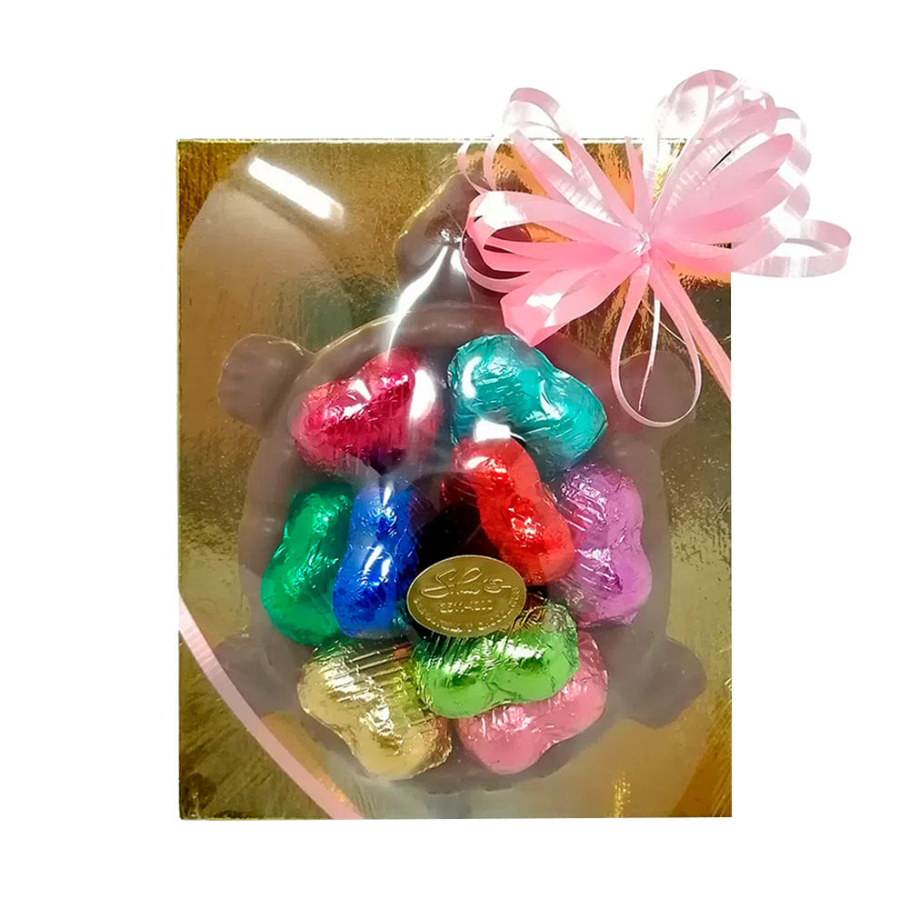 Figuras de chocolate de tortuga con corazones - Siman El Salvador