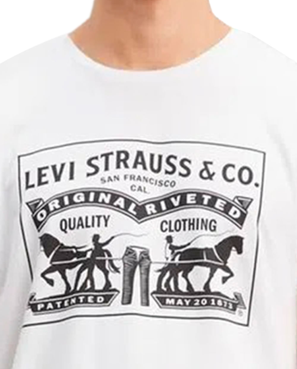 Levi's Camiseta blanca estampada para hombre - Siman El Salvador