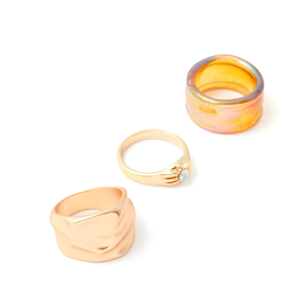 Set de 3 anillos de metal para dama - Siman El Salvador