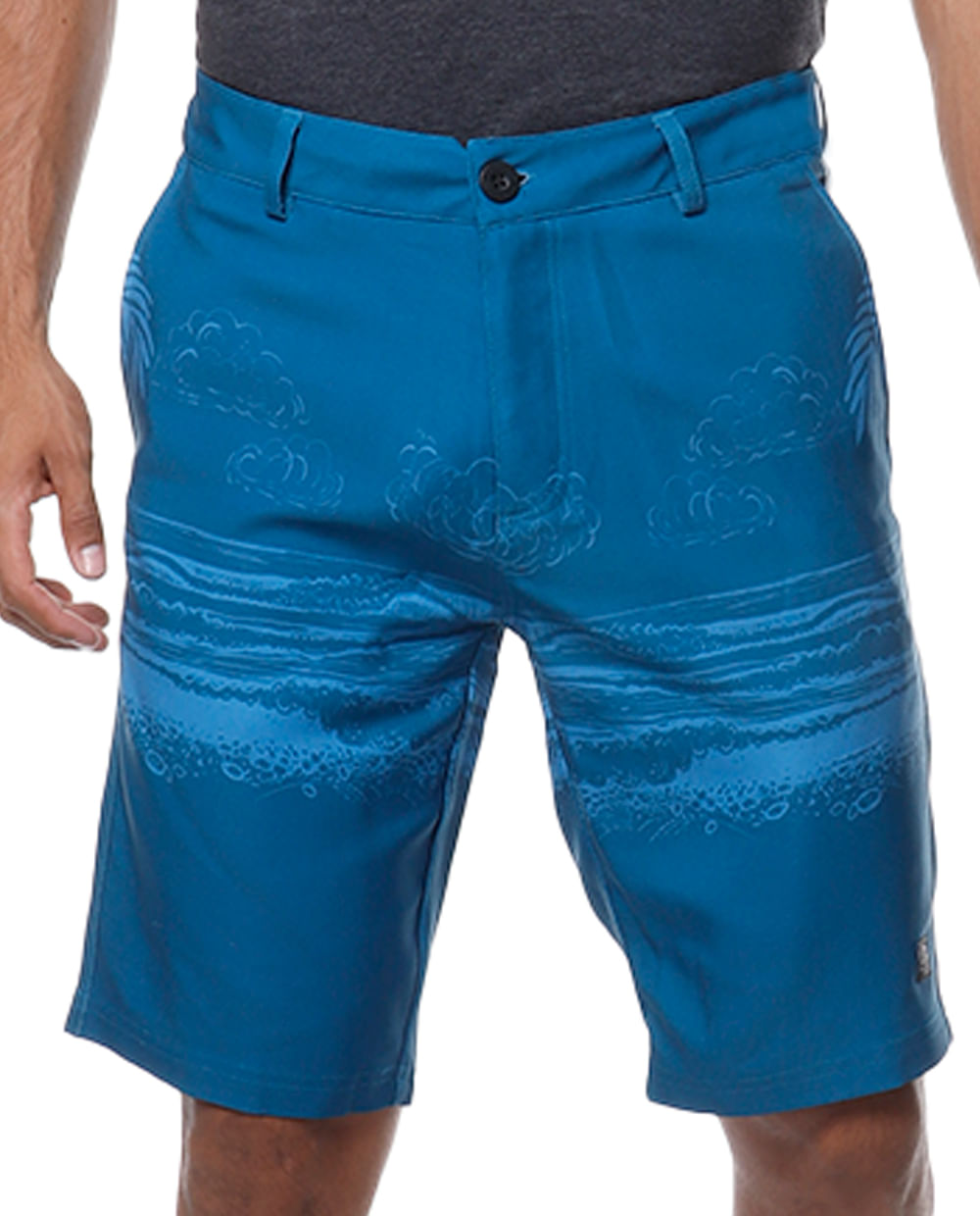 Bermuda azul estampada para hombre