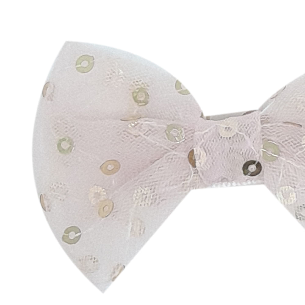 Clip con chonga rosada lentejuelas para niña