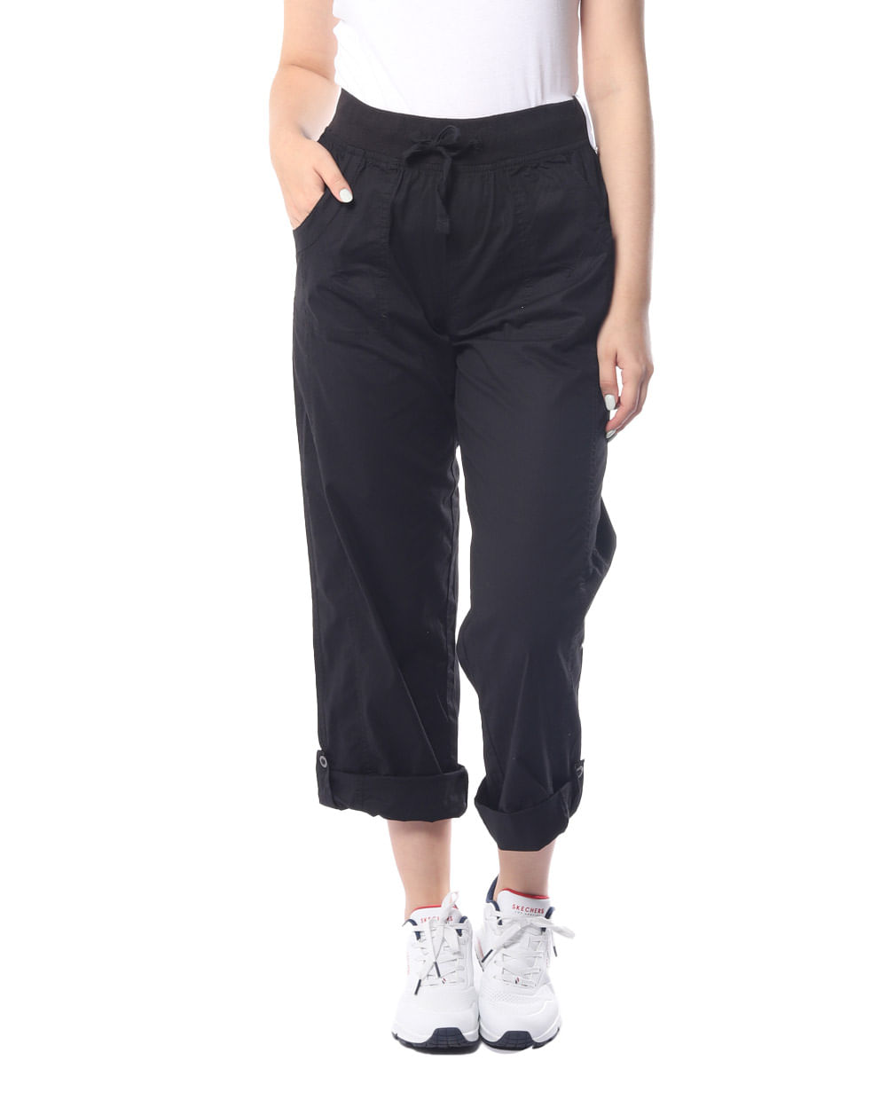 Pantalón Dash capri negro de cintura alta para dama - Siman El Salvador