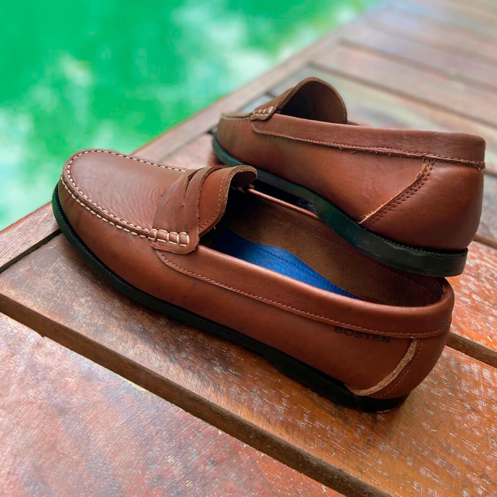 Zapato de cuero para hombre loafers casual color café - Siman El Salvador