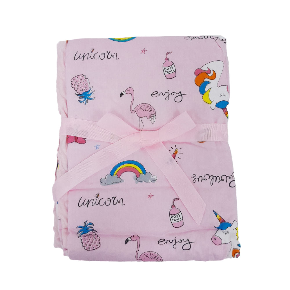 Frazada rosada con estampado para bebé niña