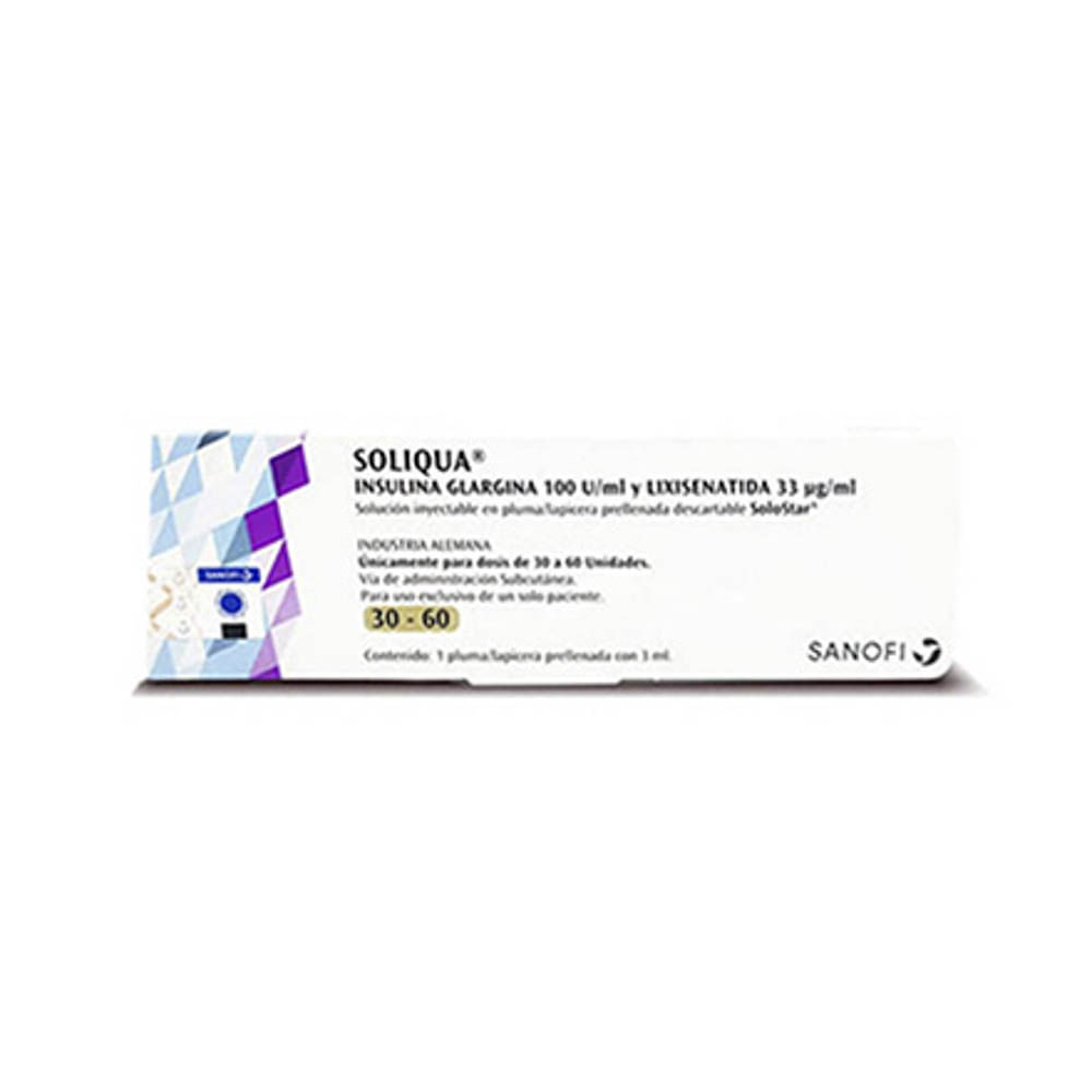 Soliqua 100U/33U Insulina Solostar 30-60 3ml - Siman El Salvador