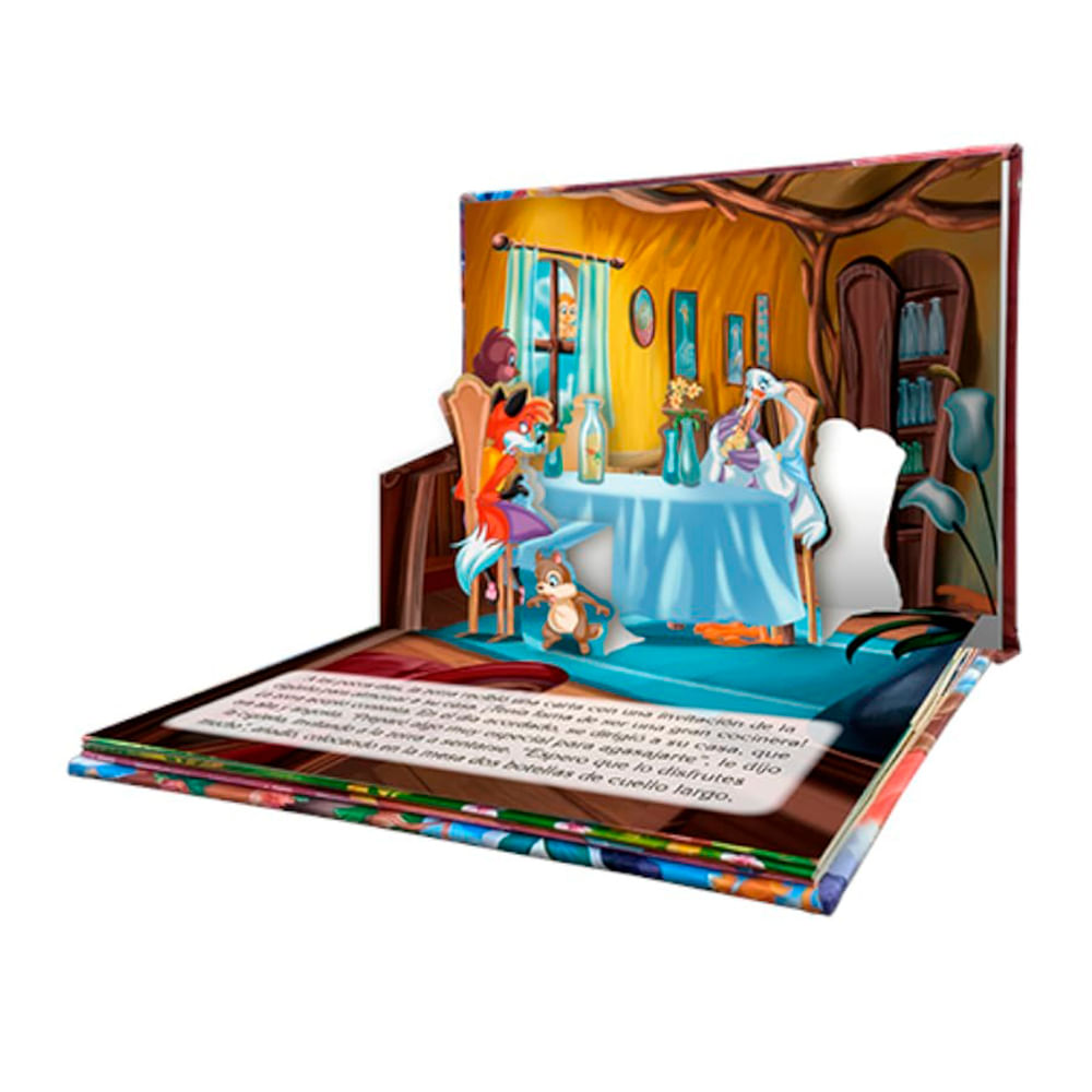 Cuento pop up la zorra y la cigüeña