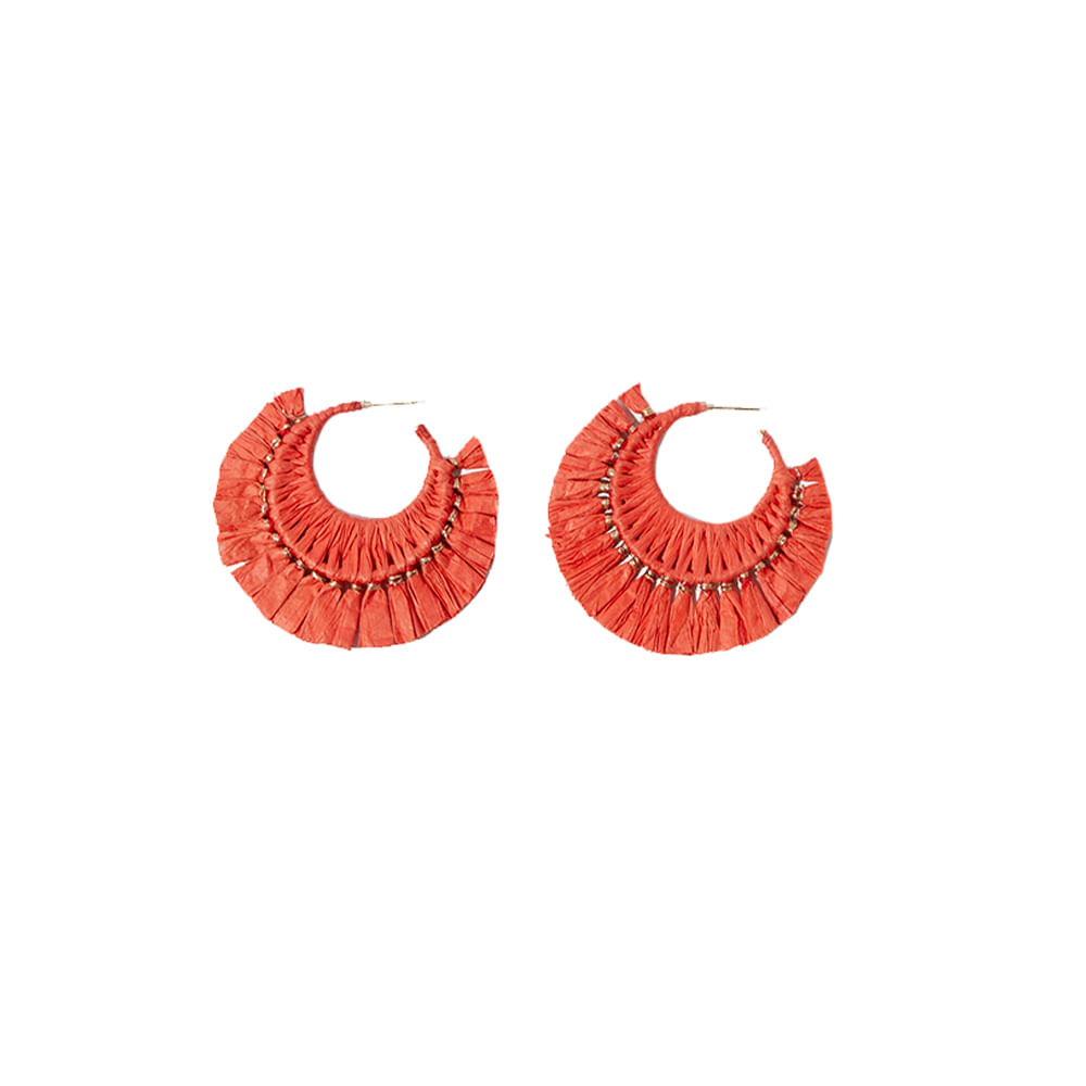 Aretes Sfera rafia color rojo para mujer - Siman El Salvador