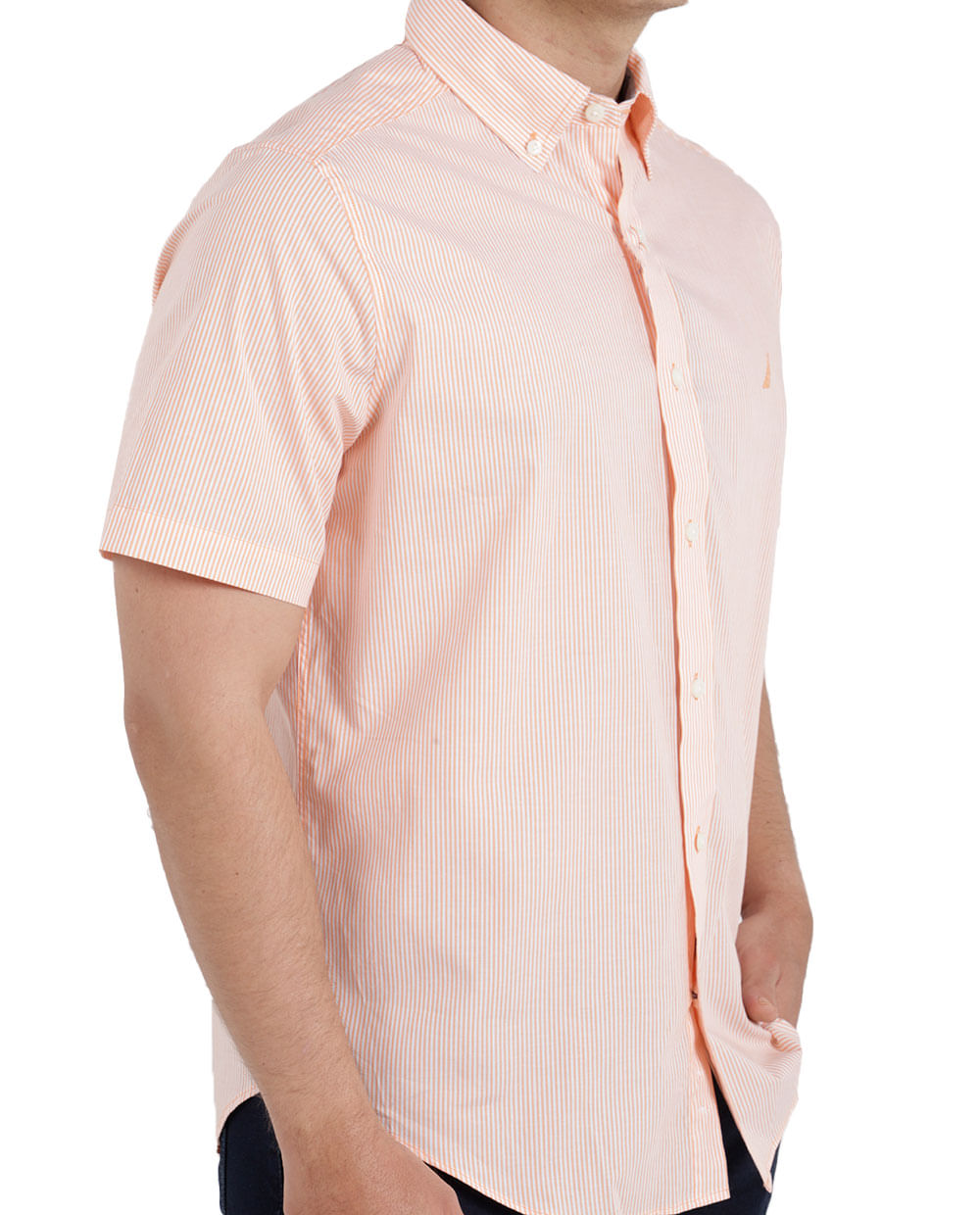 Nautica Camisa casual anaranjada a rayas para hombre - Siman El Salvador