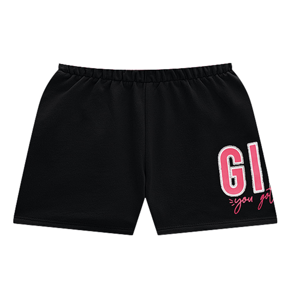 Short negro con estampado para niña - Siman El Salvador