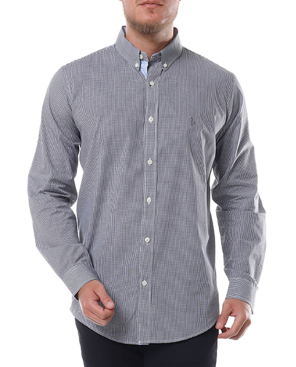 Camisa gris manga larga para hombres - Siman El Salvador