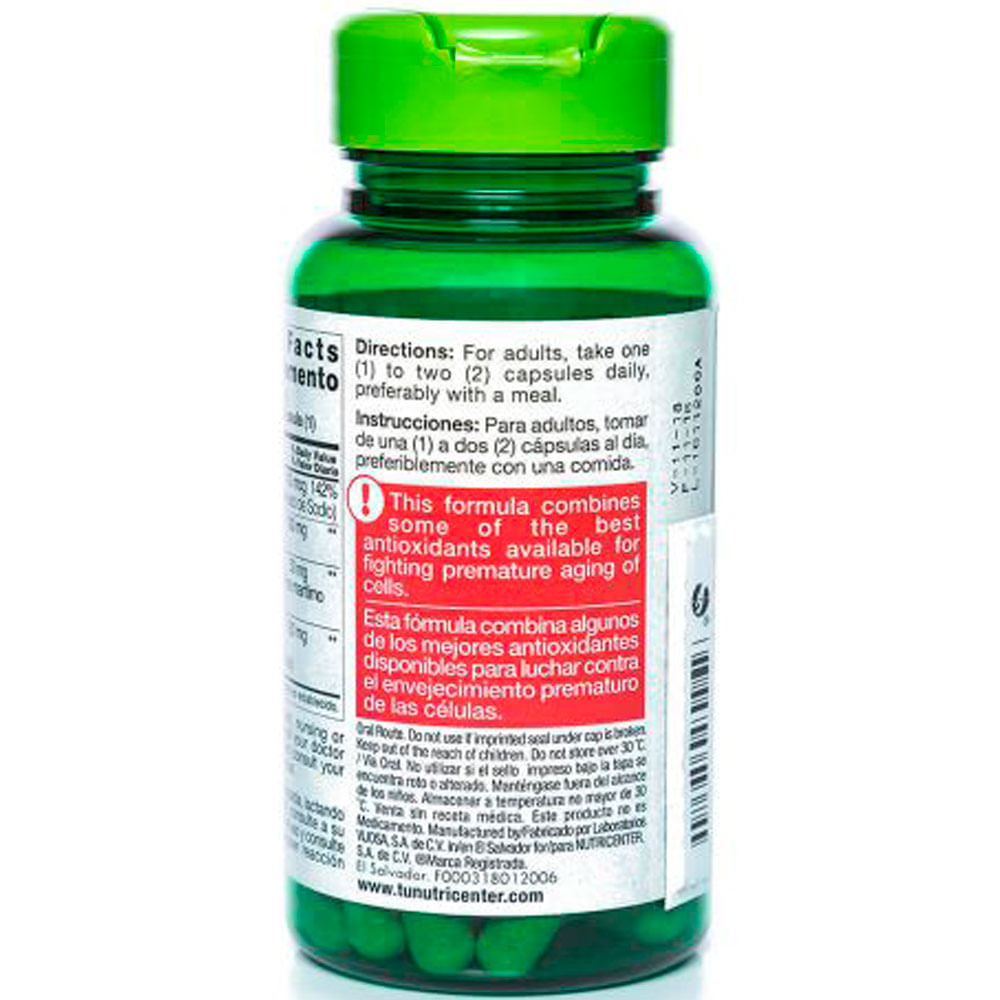 High Potency Maximum Antioxidant Complex 60 capsulas - Siman El Salvador