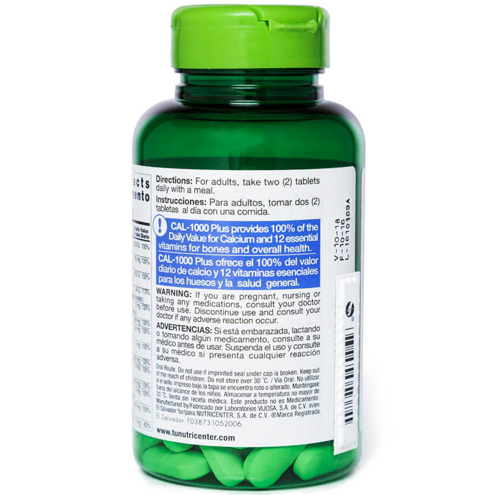 Calcium 1000 Plus Vitamins - Siman El Salvador