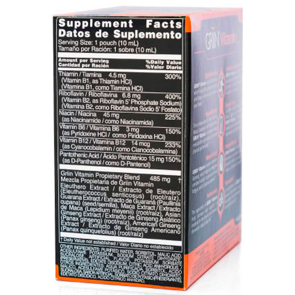 Griin Vitamin 10 ML 12 Sobres - Siman El Salvador
