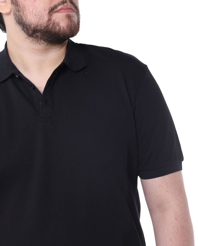 Camisa polo básica negra sólida para hombre - Siman El Salvador