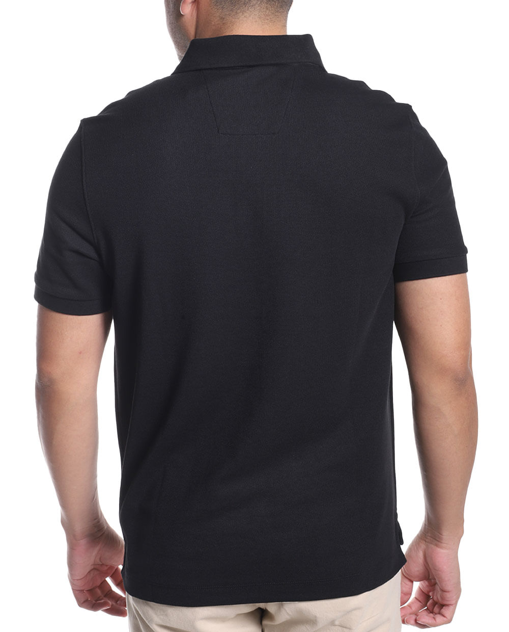 Nautica Camisa polo básica negra sólida para hombre - Siman Guatemala