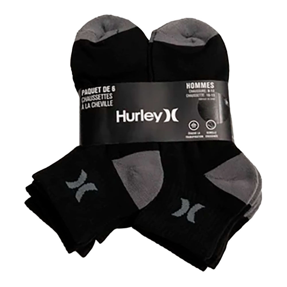 Paquete de 6 pares de calcetines low cut negros color block para hombre ...