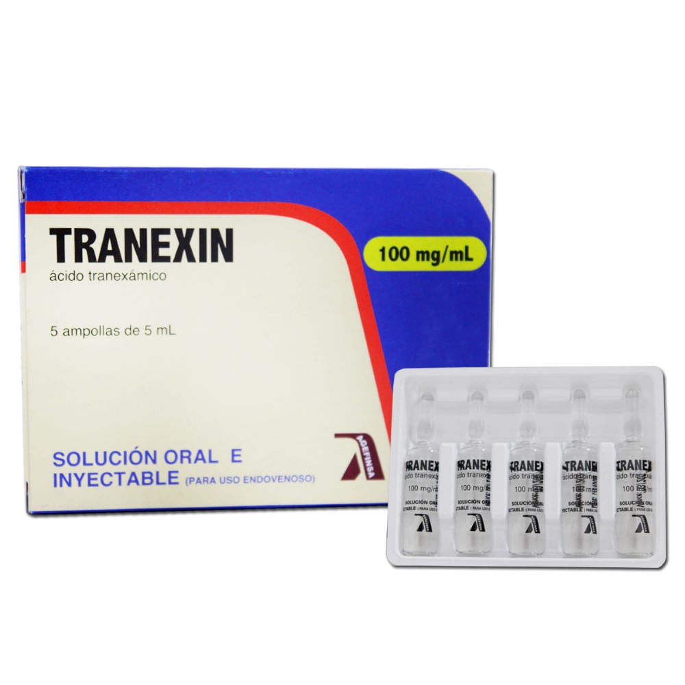 Tranexin 100mcg x 5 ampollas de 5ml - Siman El Salvador
