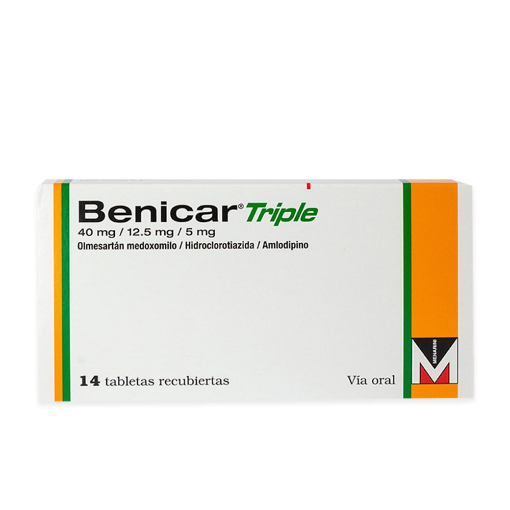 Benicar triple 40mg/12.5mg/5mg x 14 comprimidos - Siman El Salvador